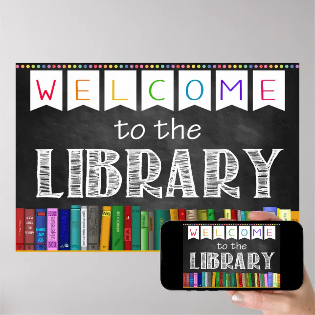 Printable Welcome Library School Sign | Zazzle