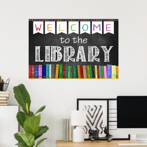 Printable Welcome Library School Sign | Zazzle