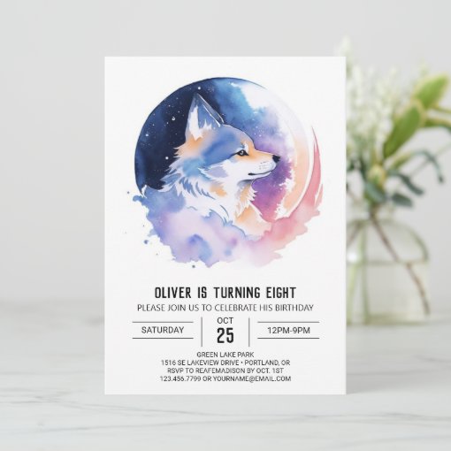 Printable Wolf Birthday Invitation | Zazzle