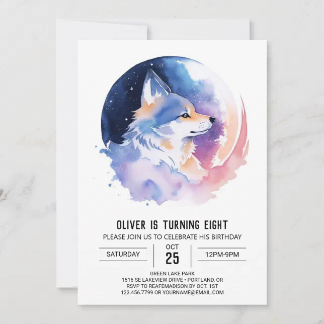 Printable Wolf Birthday Invitation | Zazzle