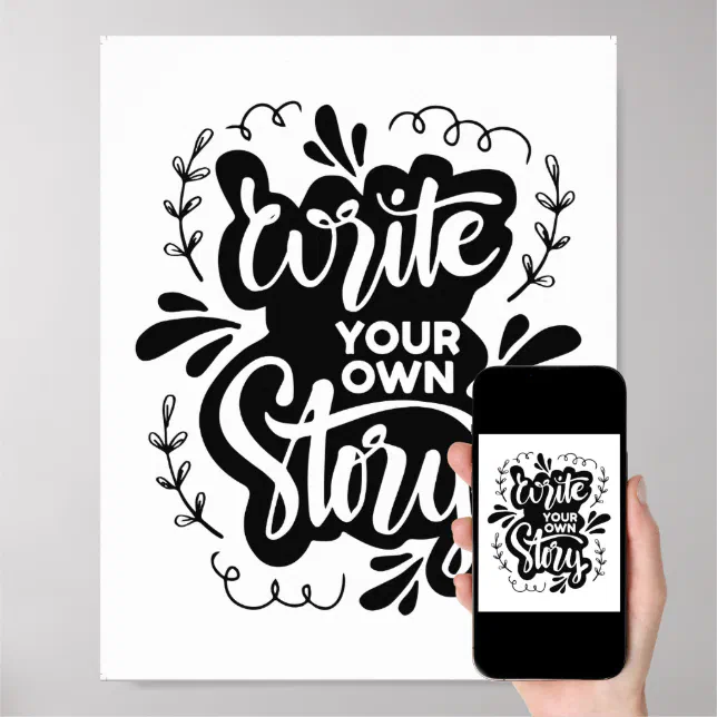 Printable Write Your Own Story, Creative home deco Poster | Zazzle