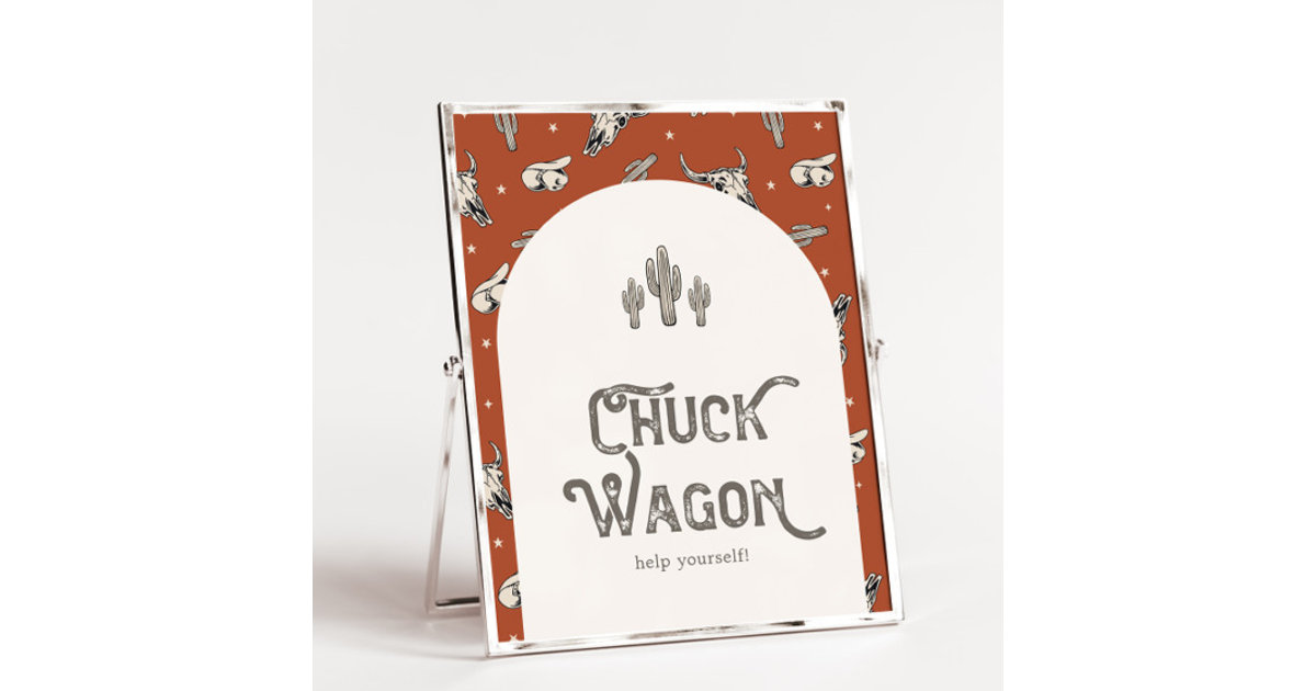 Printed 8x10 Wild West Chuck Wagon Sign | Zazzle