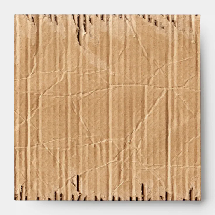 Printed Cardboard Texture Square Envelopes | Zazzle