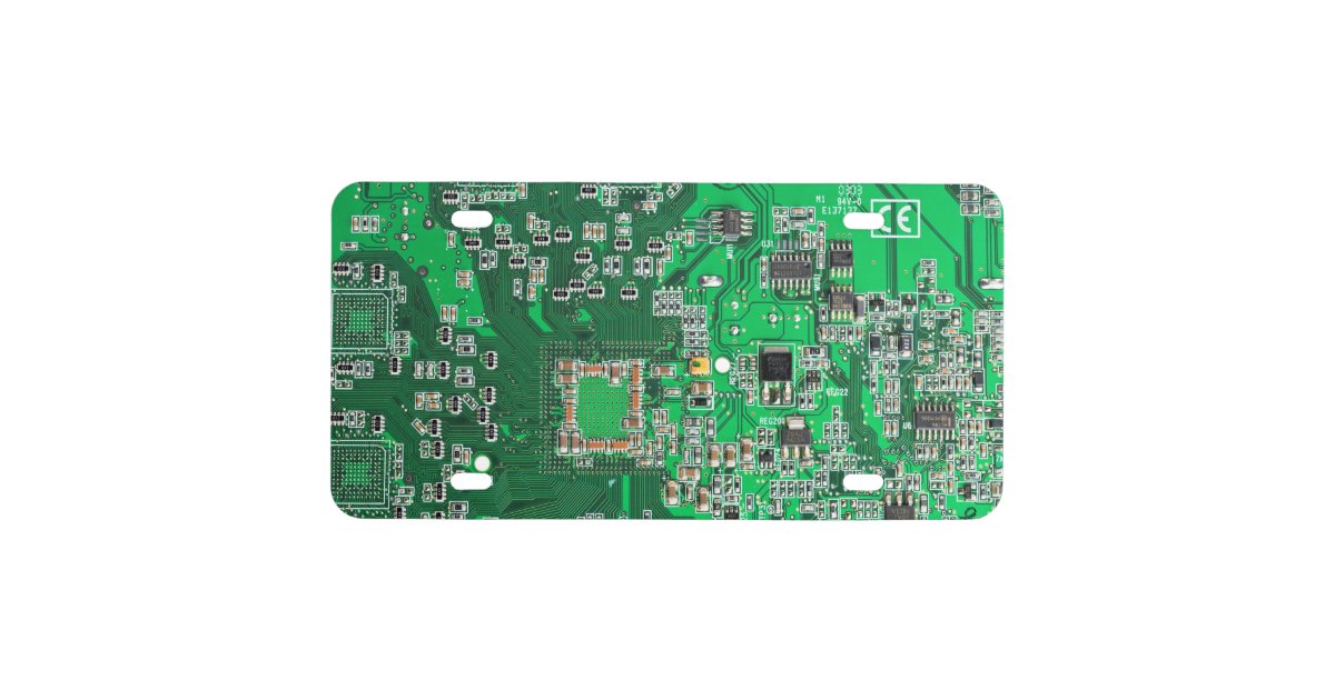 Printed Circuit Assembly PCB Green Circuit Board License Plate | Zazzle