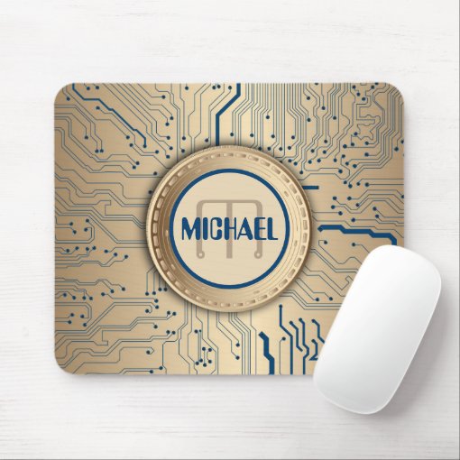 Printed Circuit Board Electronics Copper Monogram Mouse Pad | Zazzle