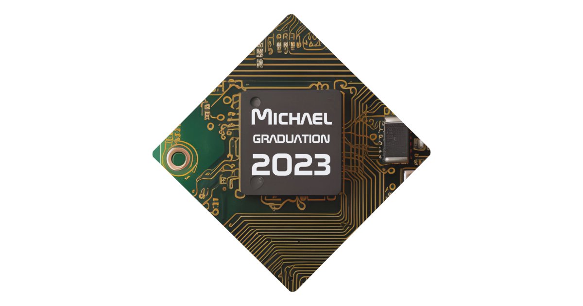 Printed Circuit Board Graduation Cap Topper | Zazzle