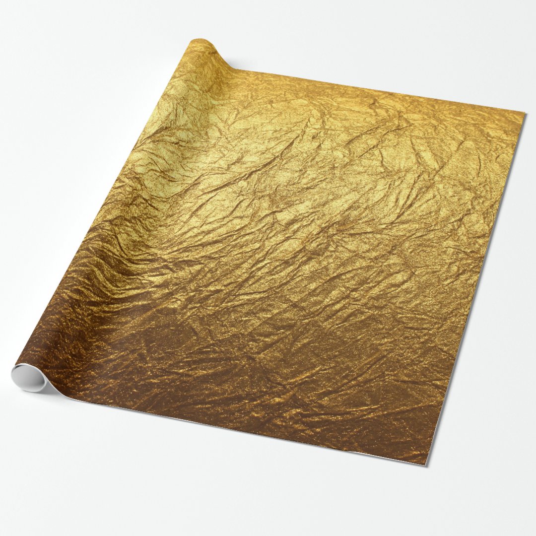 Printed Faux Gold Foil Modern Wedding Party Wrapping Paper | Zazzle