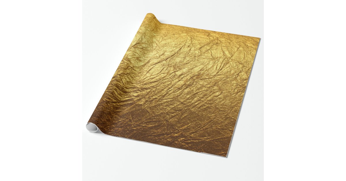 Printed Faux Gold Foil Modern Wedding Party Wrapping Paper | Zazzle