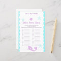 Printed Mermaid Baby Shower Game | Zazzle