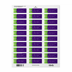 PRINTED RIBBON Purple, Green Wedding Address Label | Zazzle