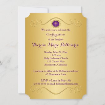 PRINTED RIBBON Ticket Shaped Confirmation Photo Invitation | Zazzle