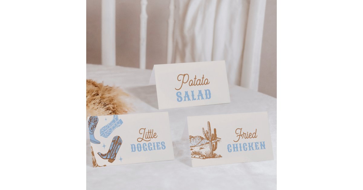 Printed Western Food Tent Cards | Zazzle