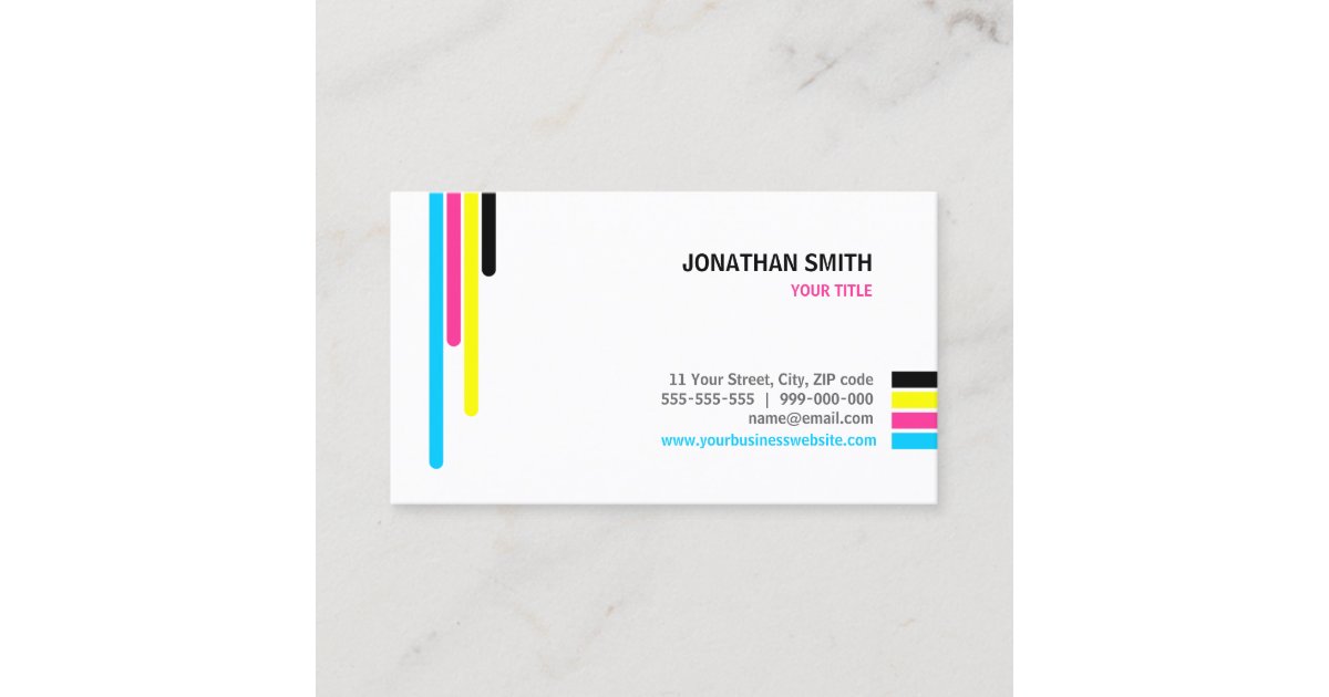 Printing Services CMYK Offset Colors business card | Zazzle