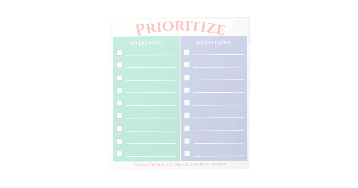 Prioritize To Do List Notepad | Zazzle