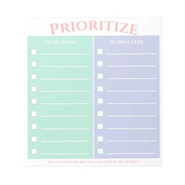 Prioritize To Do List Notepad | Zazzle