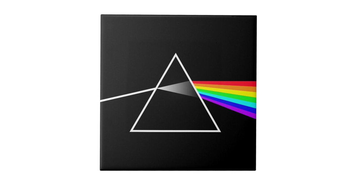 prism light refraction color spectrum rainbow phis ceramic tile | Zazzle