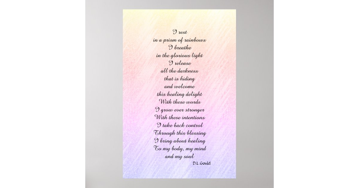 'Prism of rainbows' poem art poster | Zazzle