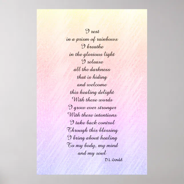 'Prism of rainbows' poem art poster | Zazzle