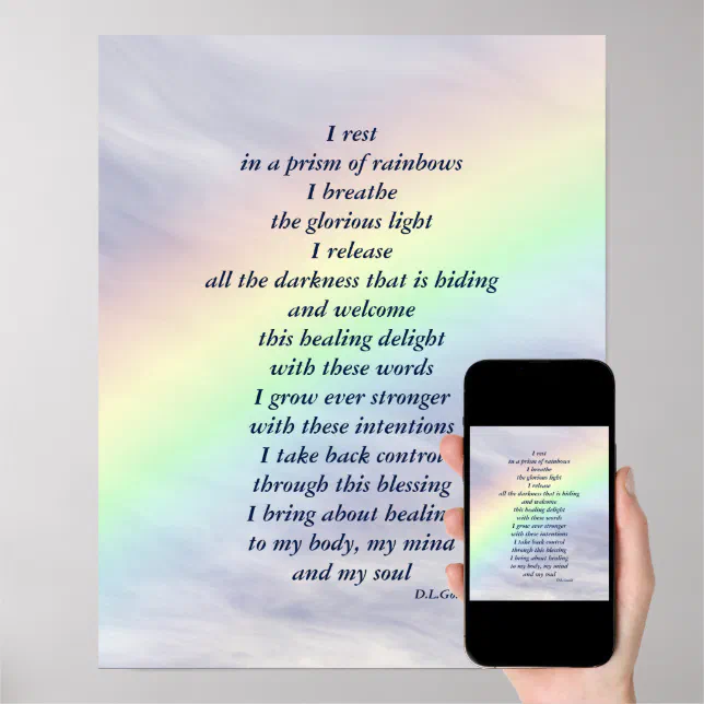 'Prism of rainbows' poem art Poster | Zazzle