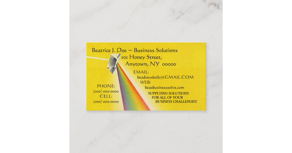 PRISM REFRACTION RAINBOW ~ BUSINESS ~CONTACT CARD | Zazzle