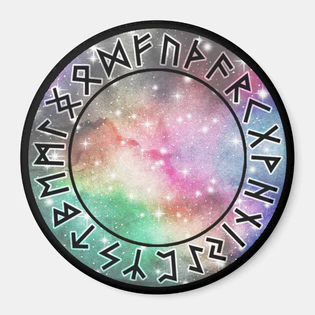 Prismatic Galaxy Rune Circle [00. blank] Magnet | Zazzle