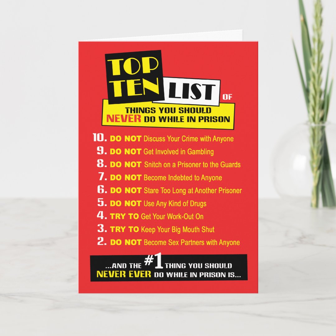 Prison Cards - Top Ten | Zazzle