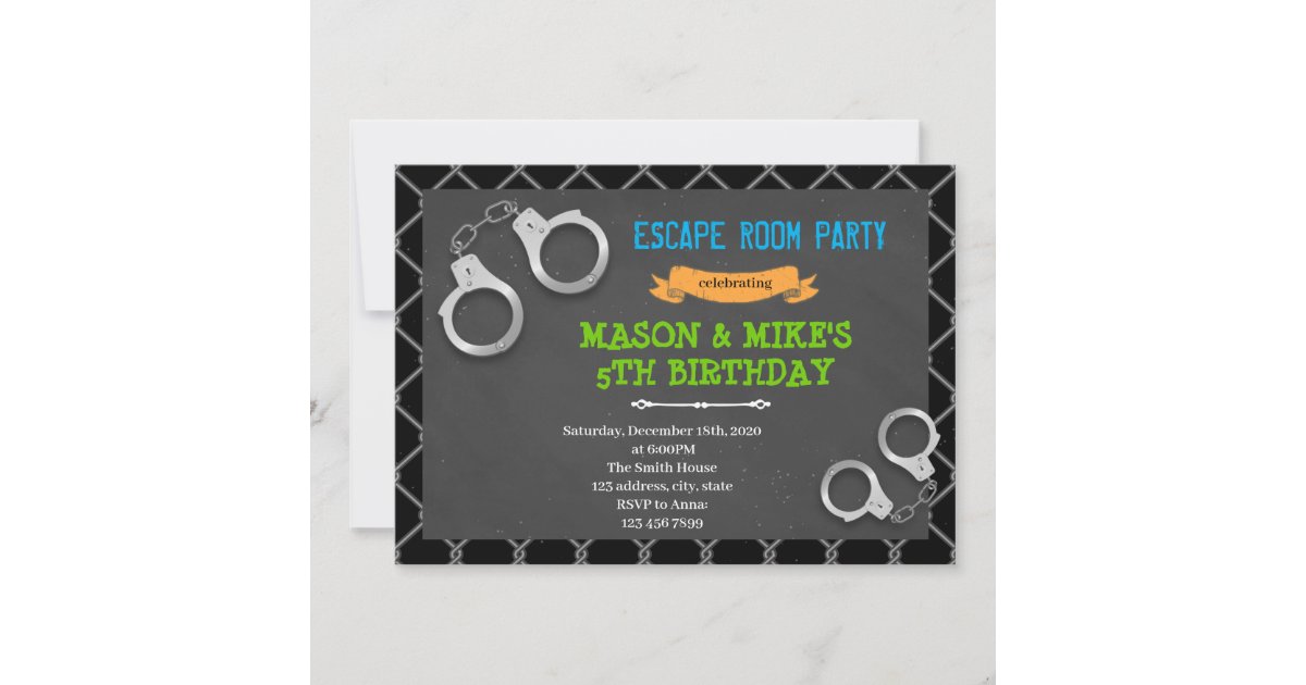 Prison escape room birthday Invitation | Zazzle
