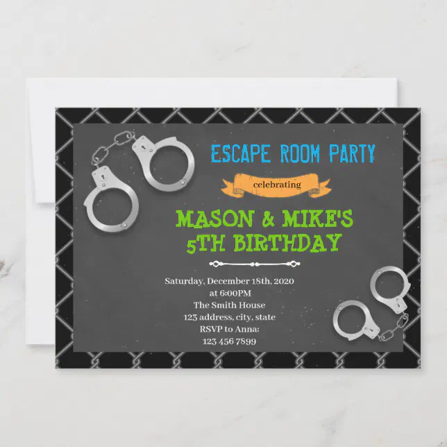 Prison escape room birthday Invitation | Zazzle
