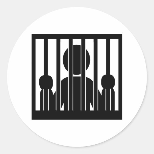 Prison jail arrest classic round sticker | Zazzle.com