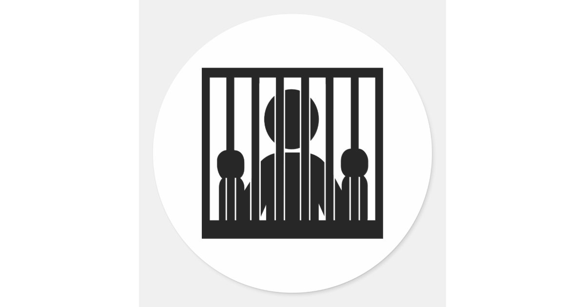 Prison jail arrest classic round sticker | Zazzle