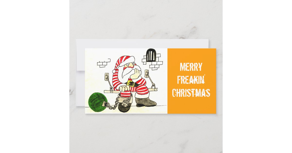 PRISON SANTA HOLIDAY CARD | Zazzle.com