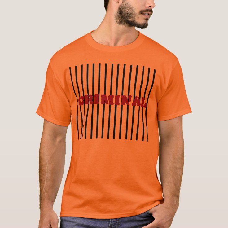 Prison Stripes, CRIMINAL T-Shirt | Zazzle