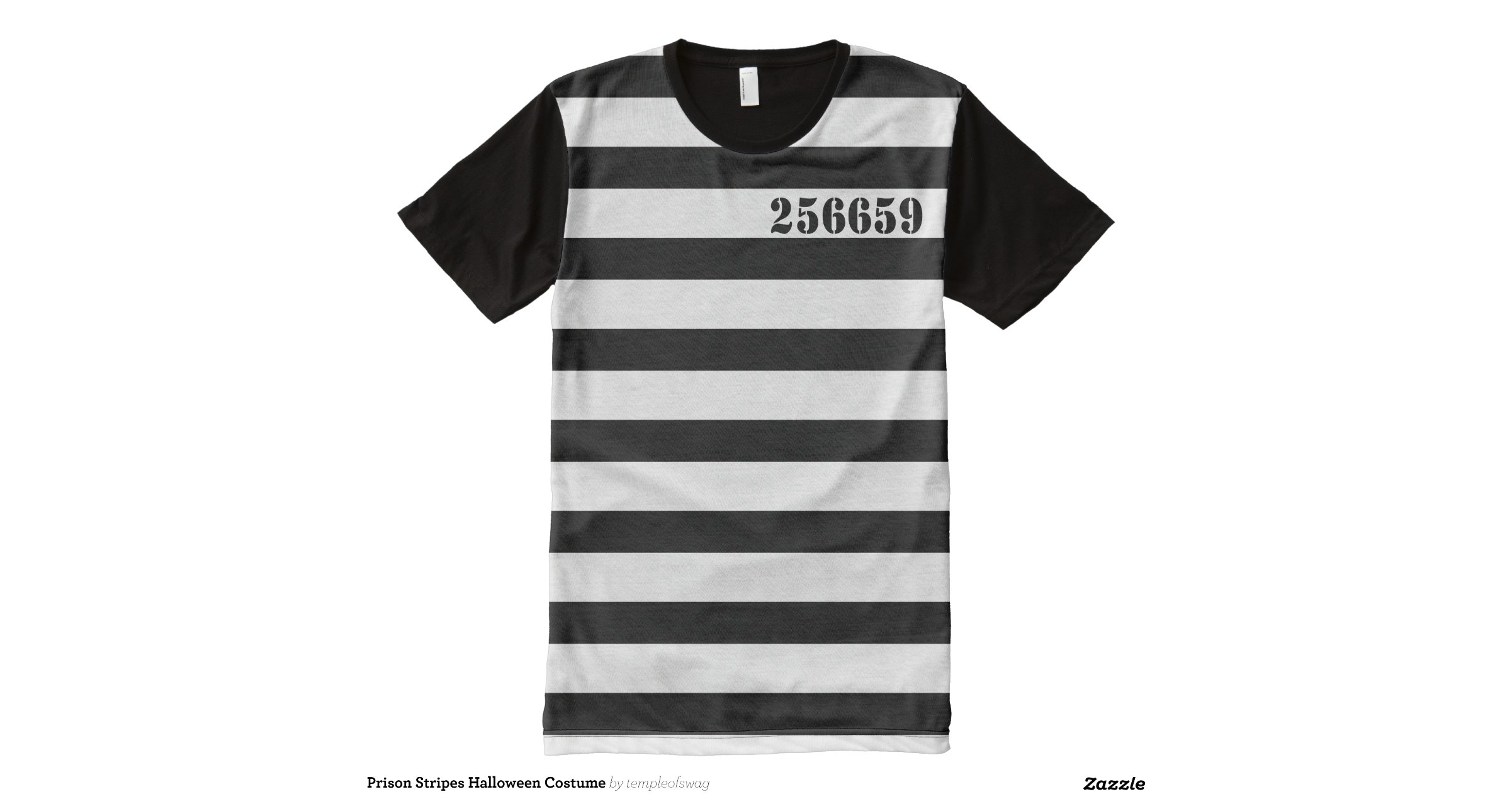 Prison Stripes Halloween Costume All-Over Print T-shirt | Zazzle