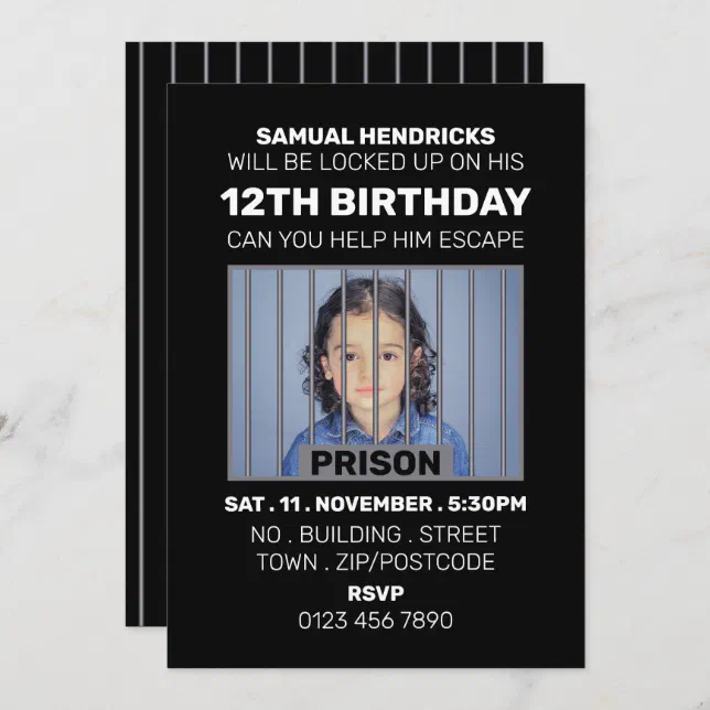 Prison Themed Escape Room, Birthday Party Invitation | Zazzle