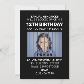 Prison Themed Escape Room, Birthday Party Invitation | Zazzle
