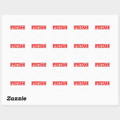 Pritam Stamp Classic Round Sticker | Zazzle