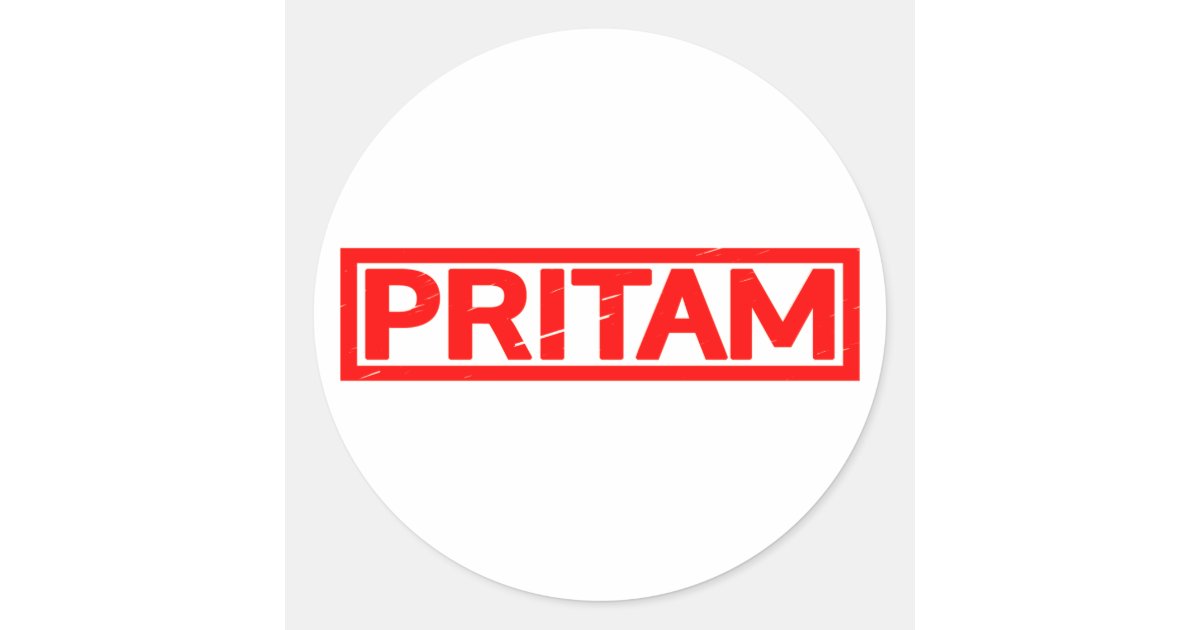 Pritam Stamp Classic Round Sticker | Zazzle