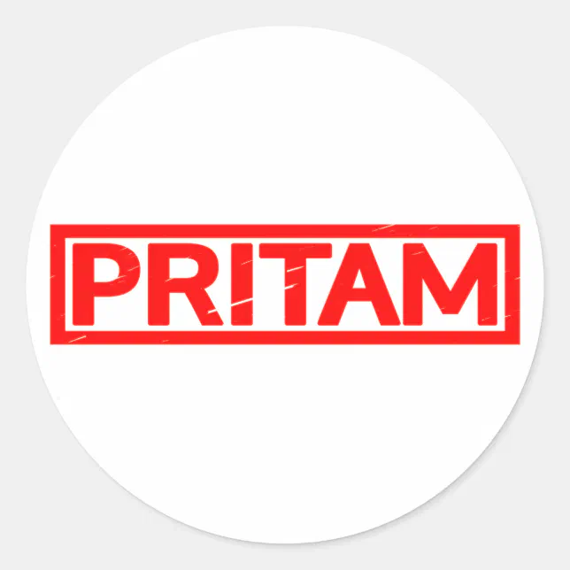 Pritam Stamp Classic Round Sticker | Zazzle