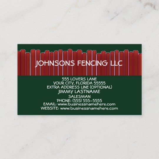 Privacy Fence Business Card | Zazzle.com