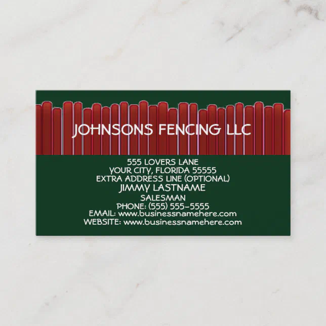 Privacy Fence Business Card | Zazzle
