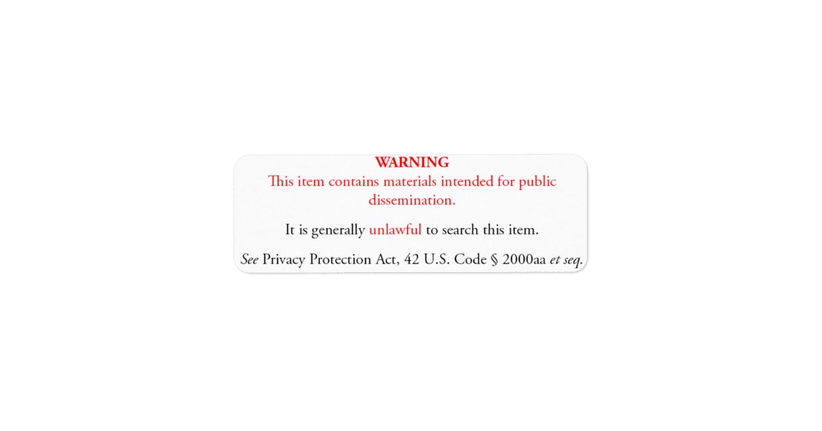 Privacy Protection Act sticker, white label | Zazzle