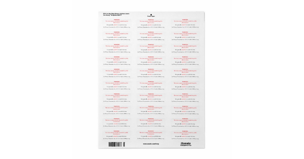 Privacy Protection Act sticker, white label | Zazzle