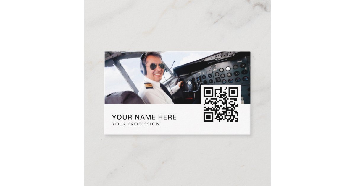 private airline QR Code Business Card | Zazzle
