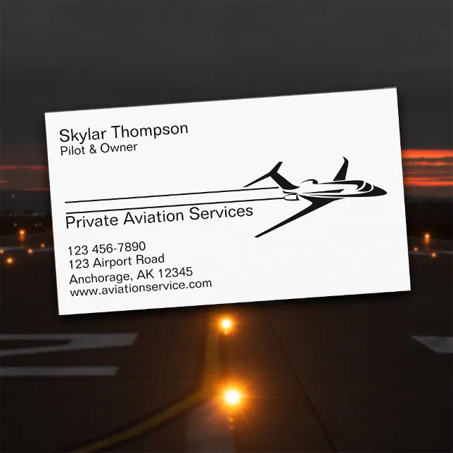 Private Aviation Services Business Card | Zazzle