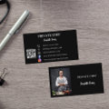 Private chef black white photo catering QR code Business Card | Zazzle