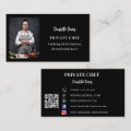 Private chef black white photo slogan love QR code Business Card | Zazzle