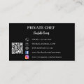 Private chef black white photo slogan love QR code Business Card | Zazzle