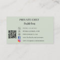 Private chef sage green photo catering QR code Business Card | Zazzle