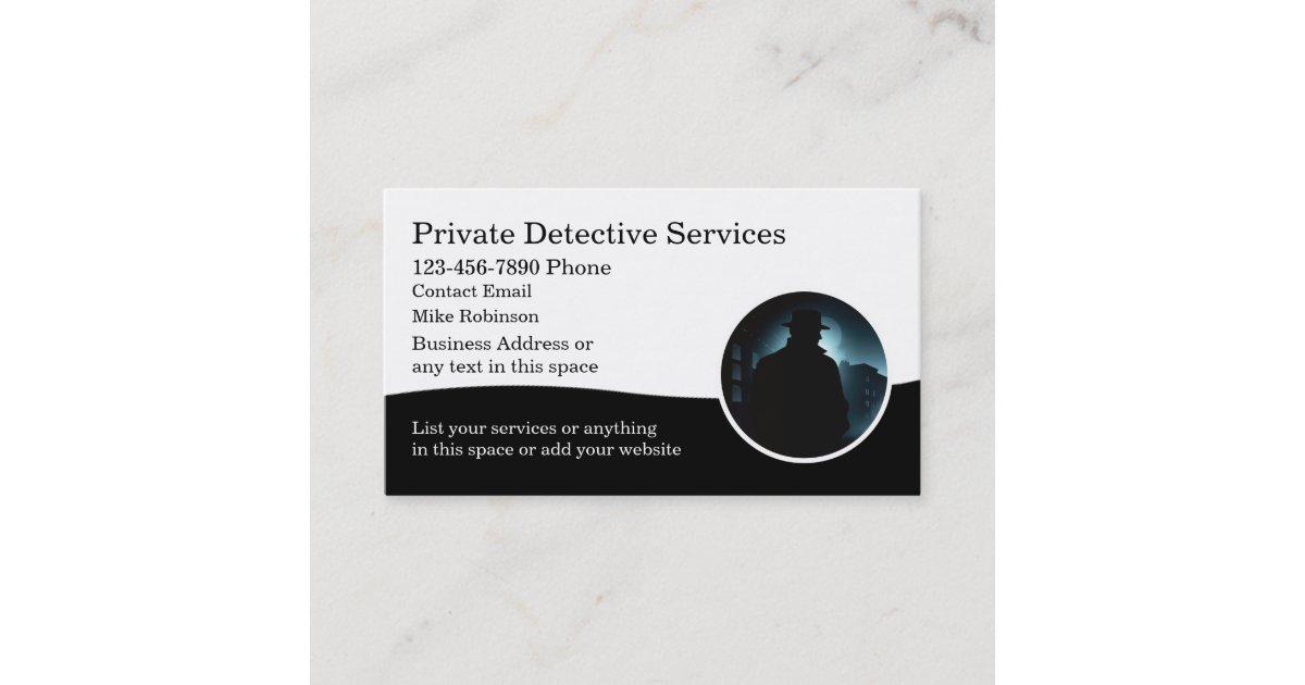 Private Detective Security Investigator Business Card | Zazzle