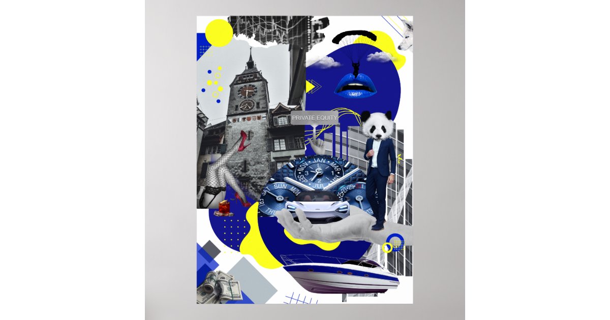 Private Equity Business Success Wealth Art Collage Poster | Zazzle